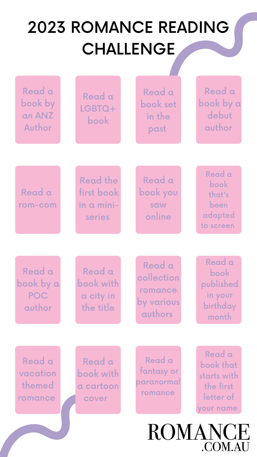 2023 Romance Reading Challenge! - Romance.com.au